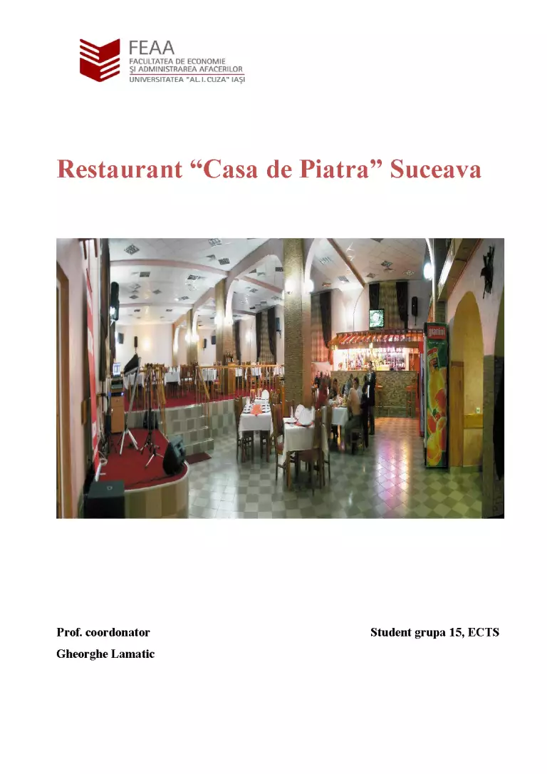 Restaurant Casă de Piatră Suceava - Proiect - Economie #173726 | RegieLive