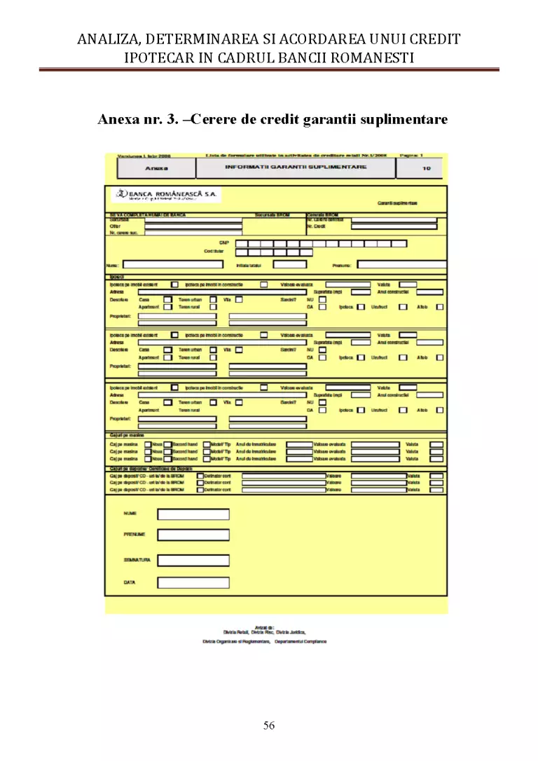 Analiza, determinarea și acordarea unui credit ipotecar în cadrul ...