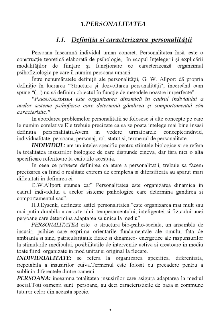 Relația dintre inteligență și personalitate - Referat - Psihologie ...