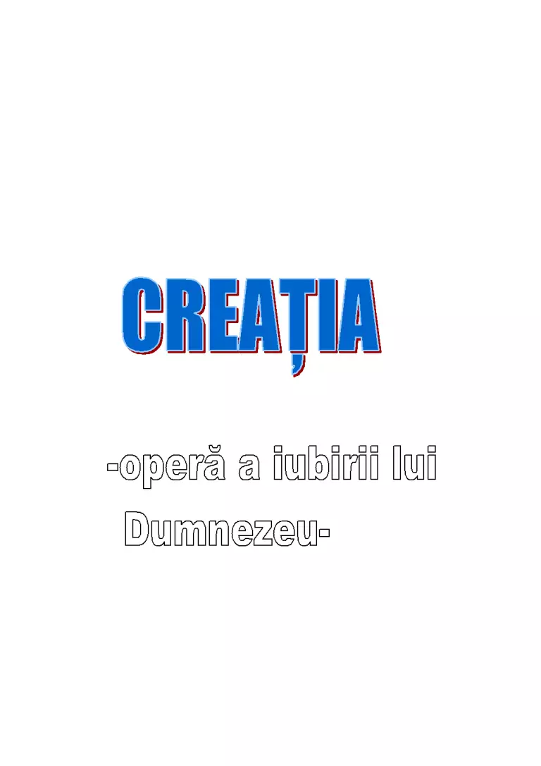 Creația - Operă a iubirii lui Dumnzeu - Referat - Religie #175719 ...