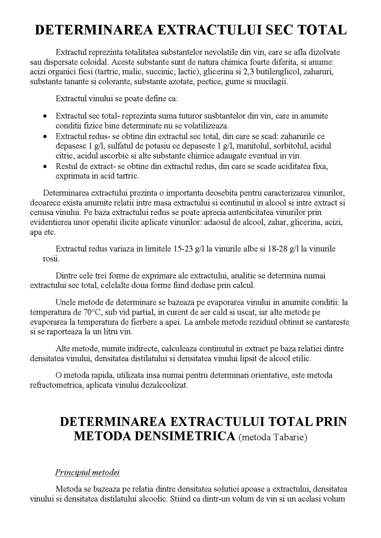 Determinarea Extractului Sec Total - Laborator - Industria Alimentară ...