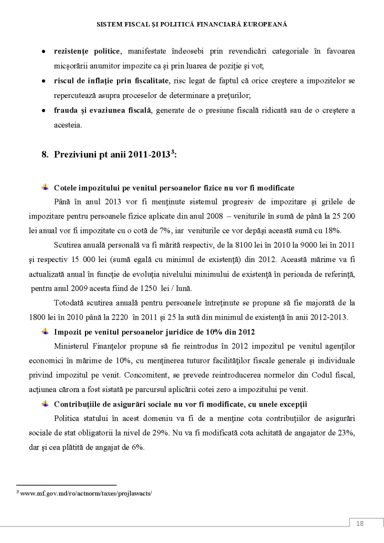 Sistemul Fiscal al Republicii Moldova - Proiect - Economie #178726 ...