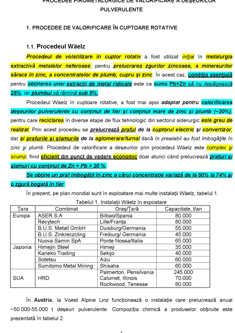 Tratare și valorificare deșeuri metalice - Curs - Metalurgie și ...