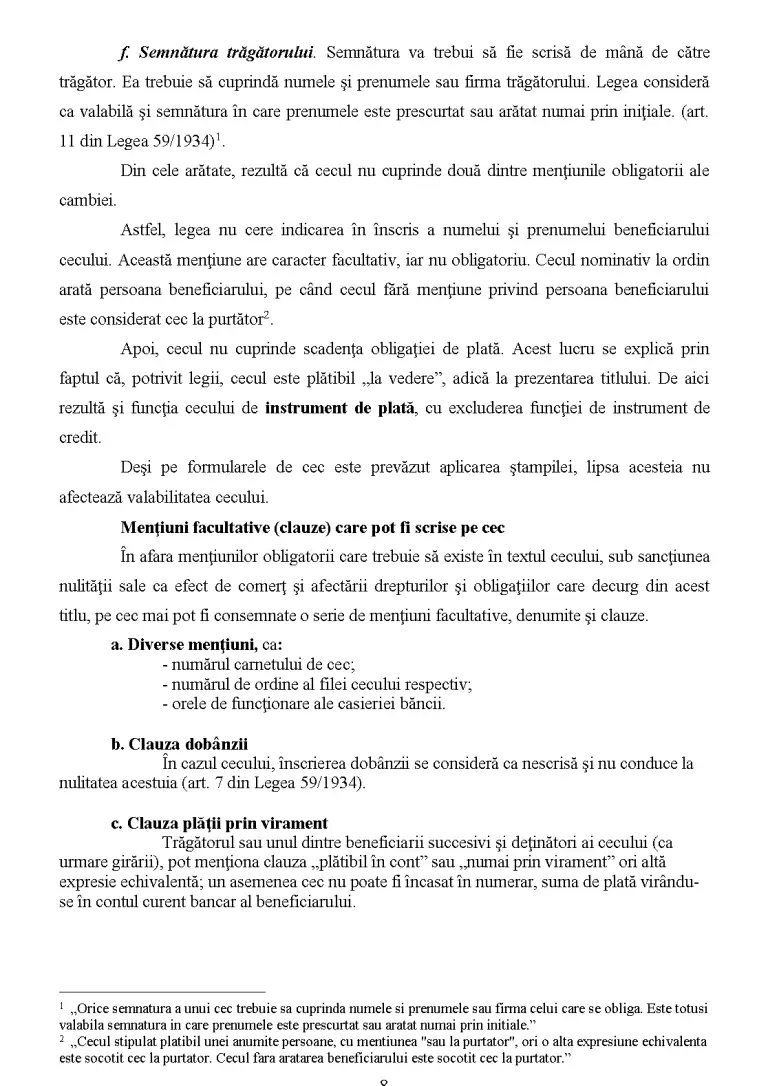 Cecul - titlu de credit și instrument de plată - Proiect - Finanțe ...
