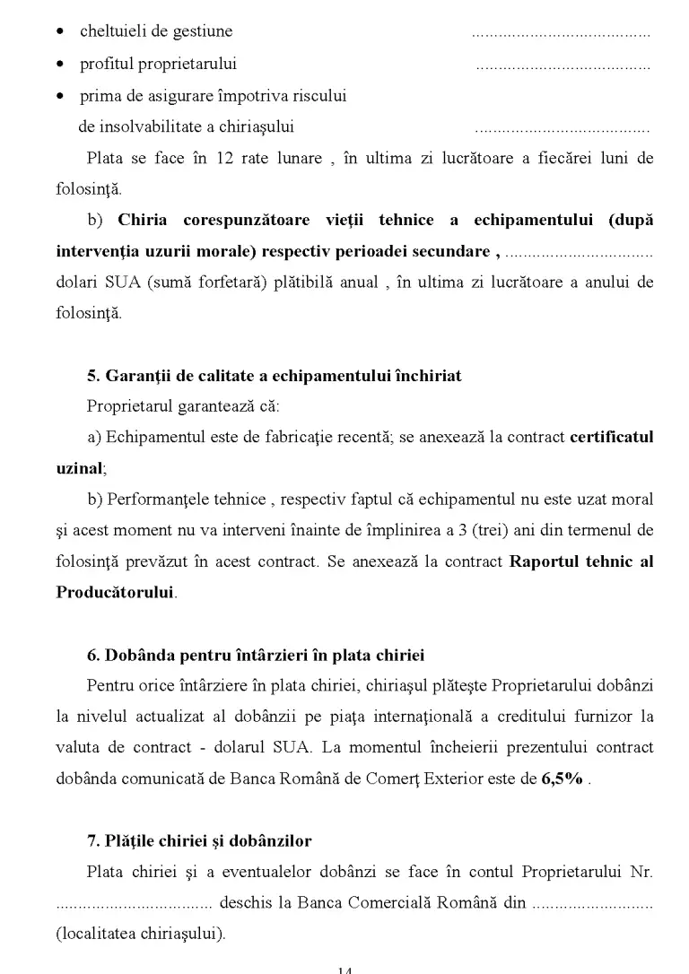 Contractul de Leasing - Proiect - Drept #17954 | RegieLive