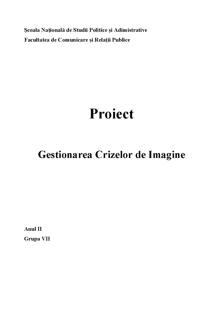 Gestionarea Crizelor de Imagine - Danone - Proiect - Industria ...