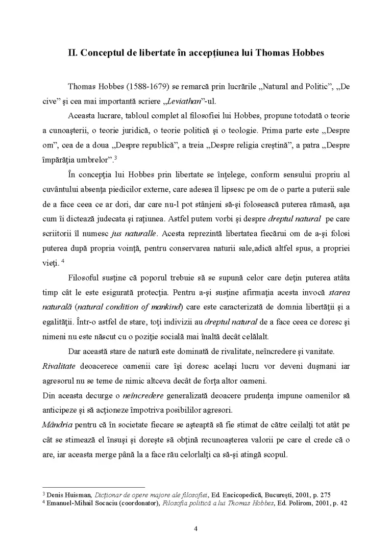 Libertatea la Thomas Hobbes și John Locke - Referat - Filosofie #18629 ...