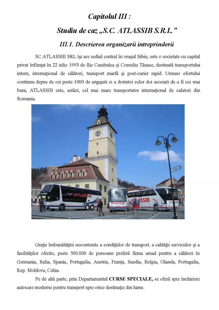 Transporturile Auto. Studiu de Caz SC Atlassib SRL - Referat ...