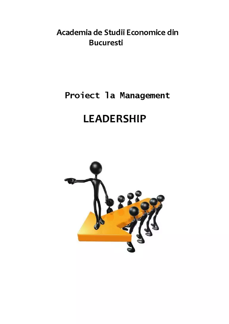 Leadership - Proiect - Management #188746 | RegieLive
