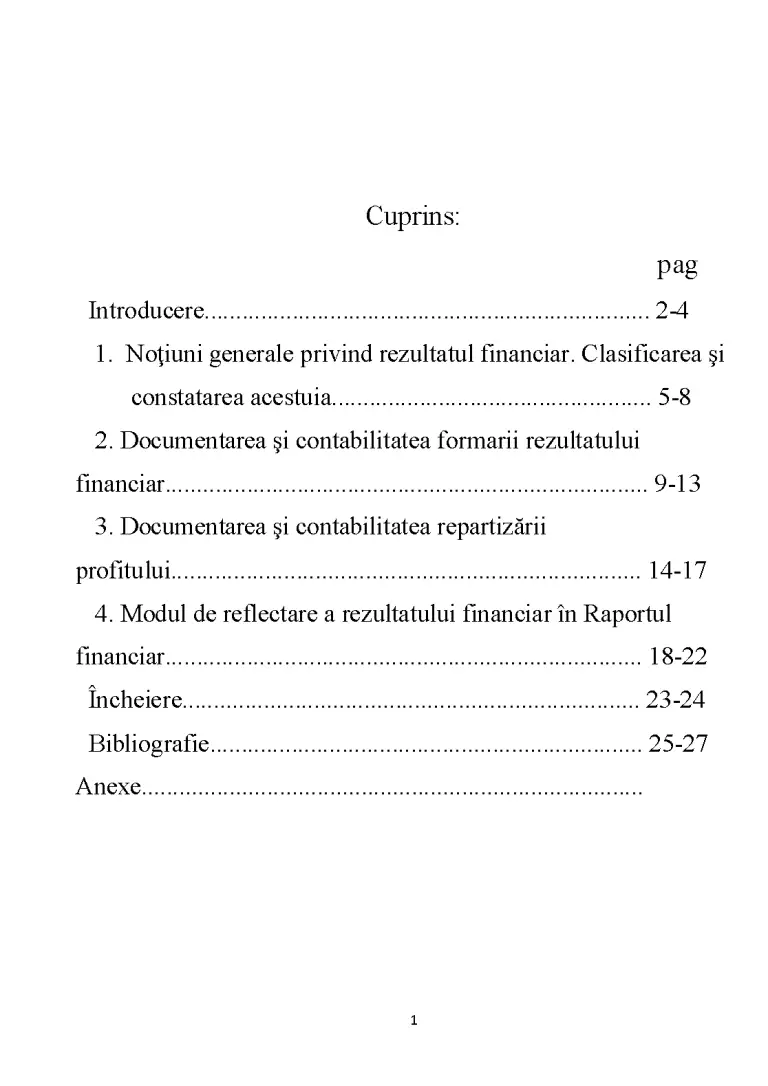 Contabilitatea rezultatelor financiare și repartizării profitului pe ...