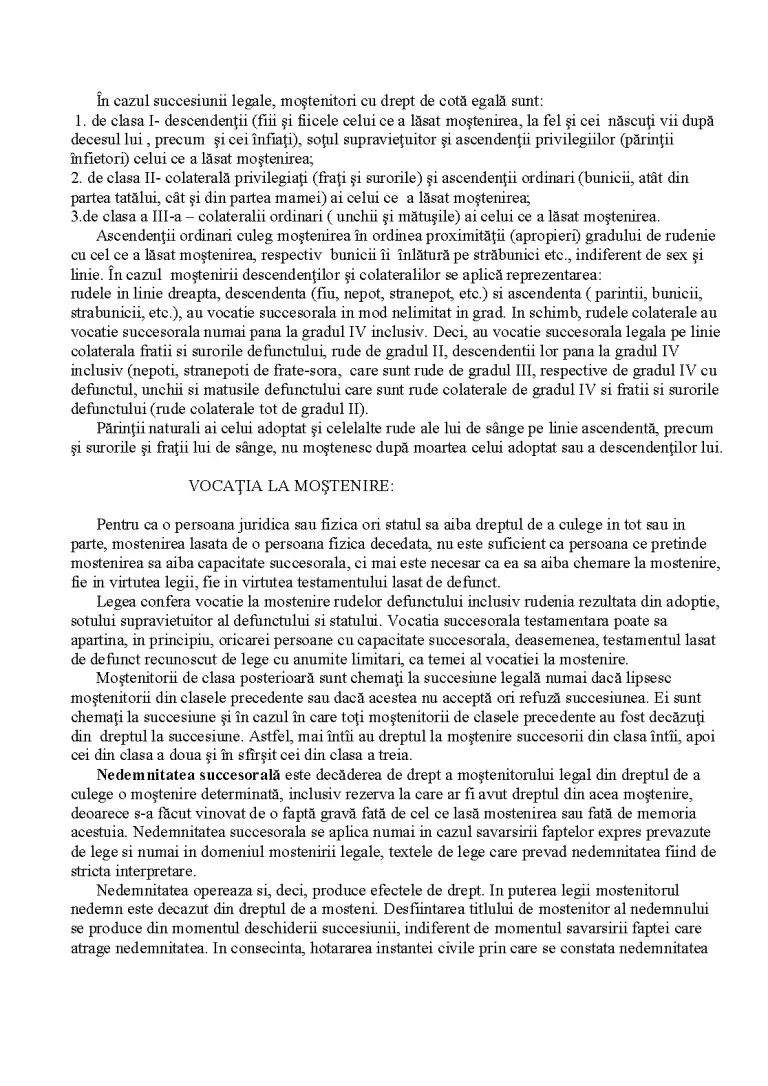 Moștenirea Legală - Referat - Drept #189735 | RegieLive