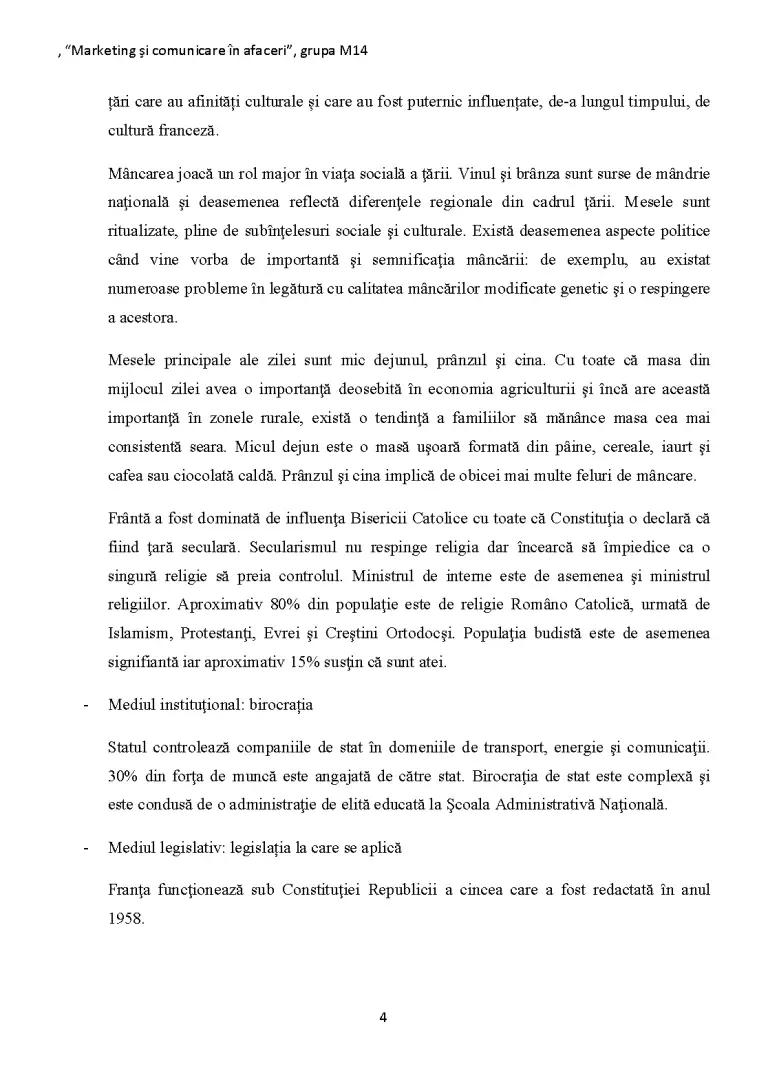 Mediul Extern de Marketing în Franța - Referat - Marketing #190305 ...