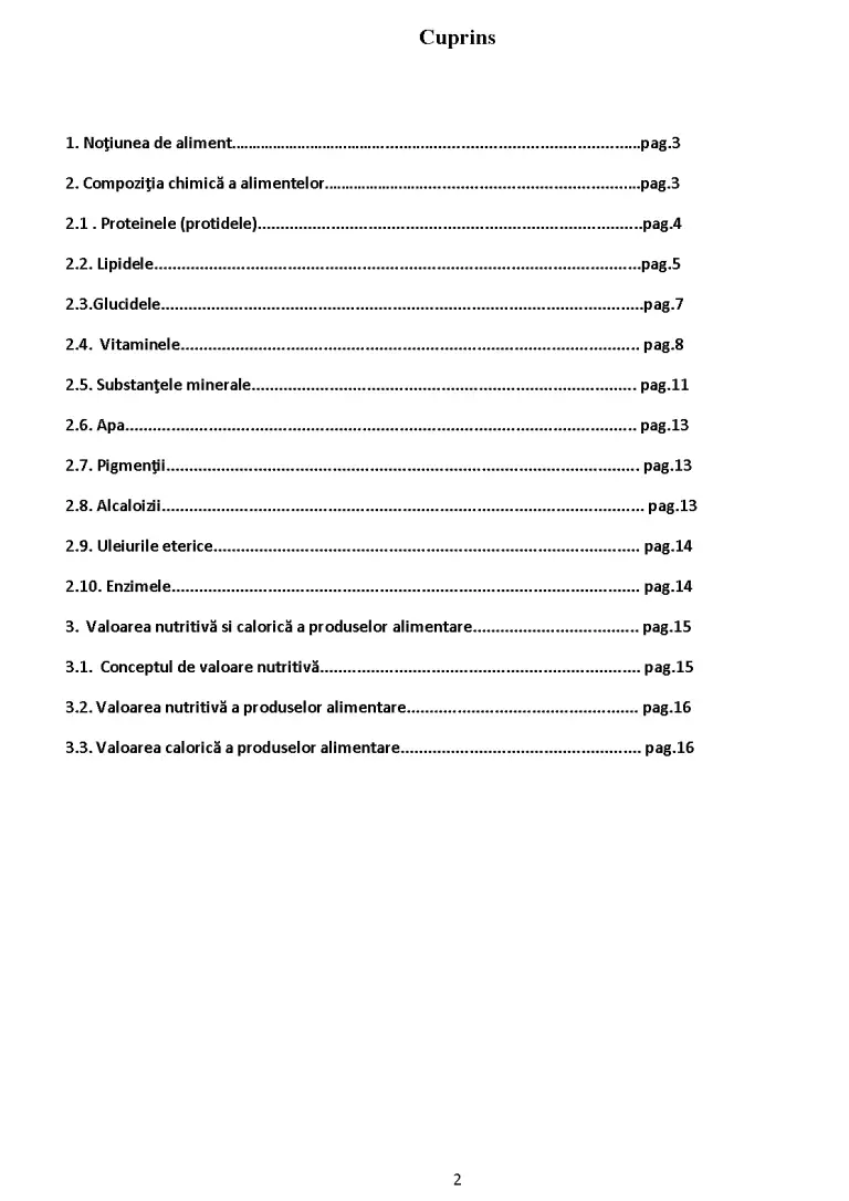 Alimentele și Componentele Chimice ale Acestora - Proiect - Industria ...