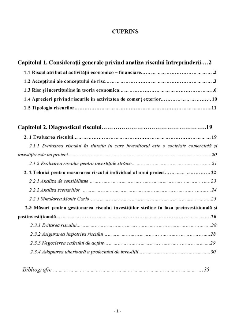 Decizii în Condiții de Risc: Proiect [DOC] - Economie