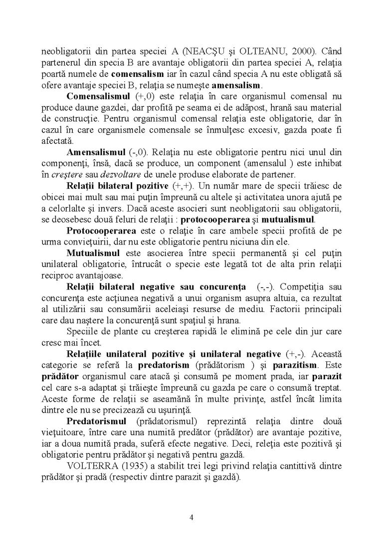 Relațiile intraspecifice, interspecifice și de condiționare complexă ...