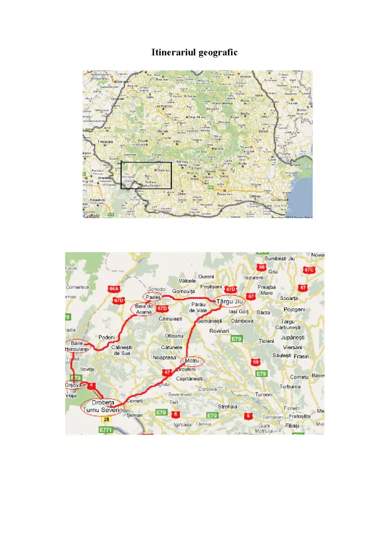 Itinerariu turistic - vizitarea regiunii de sud-vest a României ...