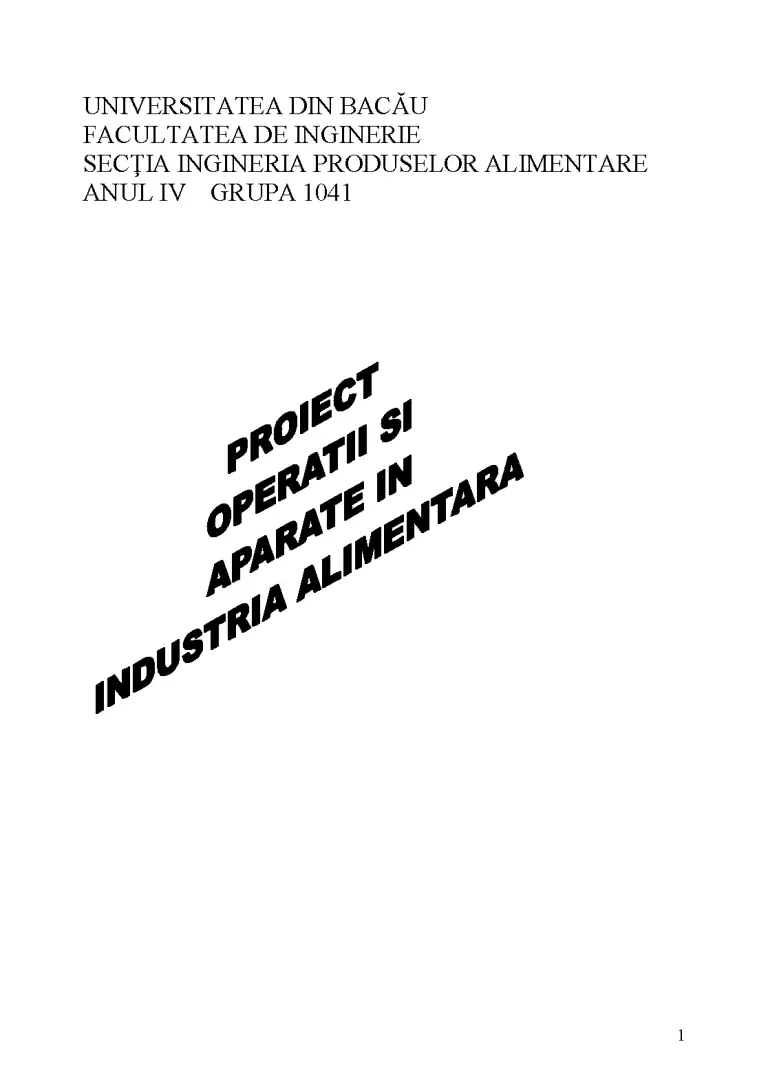 Distilare etanol apă din melasă - Proiect - Industria Alimentară ...