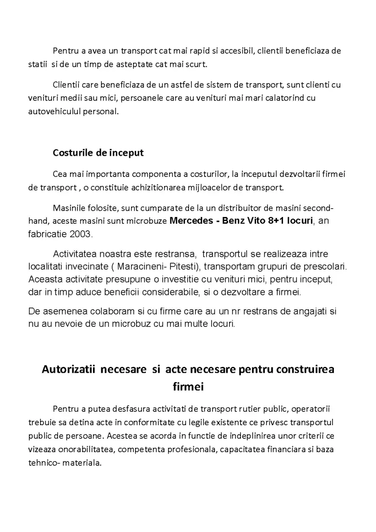 Proiectarea unei Firme de Transport de Persoane - Proiect - Marketing ...