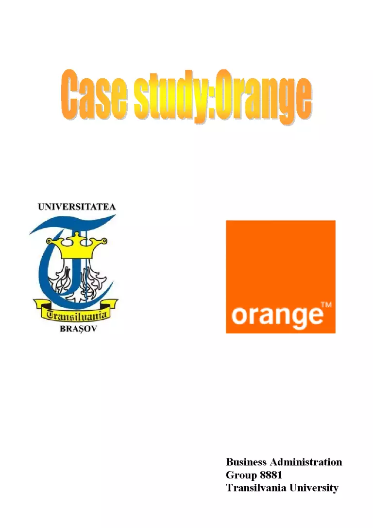Studiu de Caz Orange - Management Strategic - Proiect - Management ...