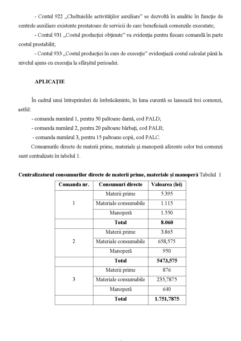 Metoda pe comenzi - Referat - Contabilitate #203614 | RegieLive