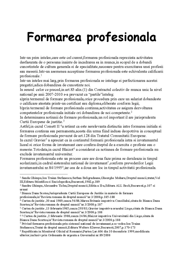 Formarea profesională - Referat - Drept #204589 | RegieLive
