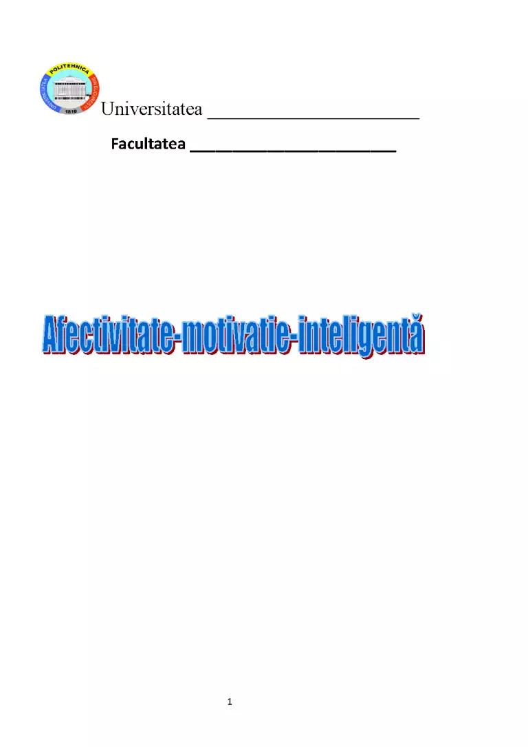 Afectivitate-Motivatie-Inteligenta: Proiect [DOC] - Comunicare