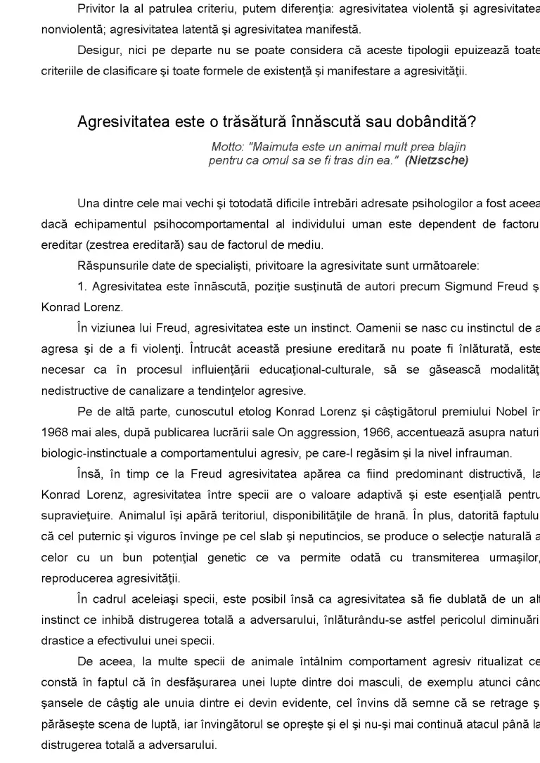 Agresivitatea - Referat - Psihologie #207095 | RegieLive