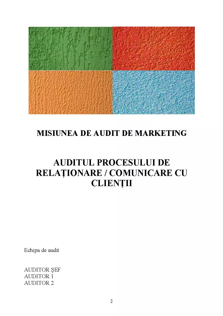Auditul procesului de relaționare-comunicare cu clienții Azur SA ...