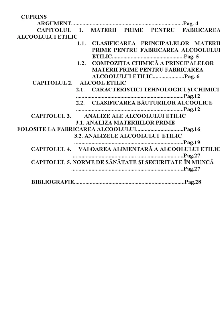 Analiza Alcoolului Etilic - Proiect - Industria Alimentară #207479 ...