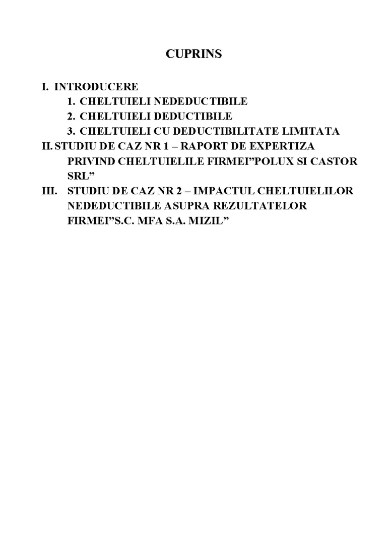 Impactul fiscal al cheltuielilor nedeductibile, deductibile și cu ...