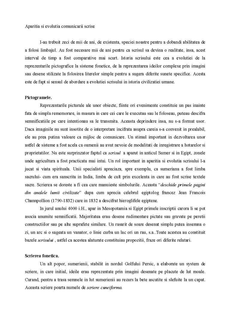 Formele comunicării scrise - Referat - Comunicare #215360 | RegieLive