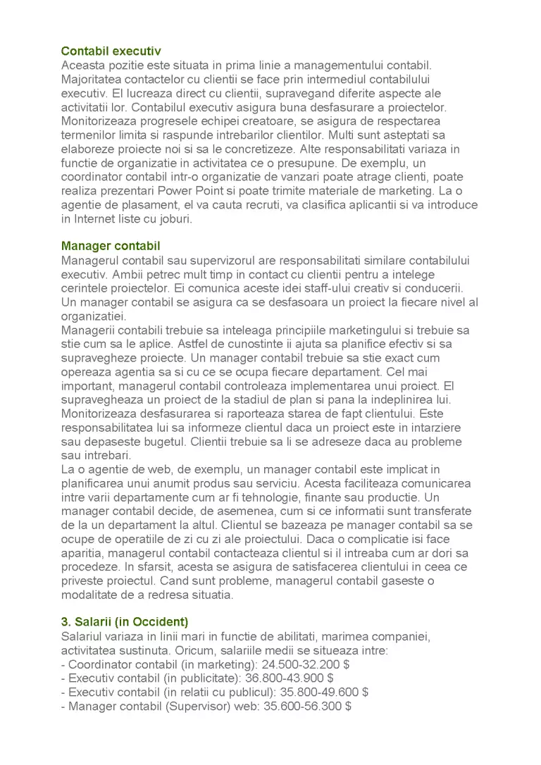 Managementul Contabil - Referat - Management #21606 | RegieLive