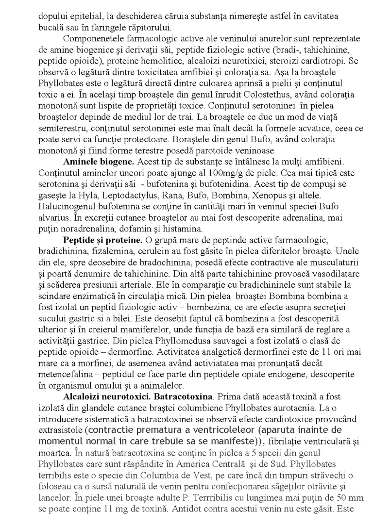 Zootoxinologia Amfibienilor - Referat - Biologie #216109 | RegieLive