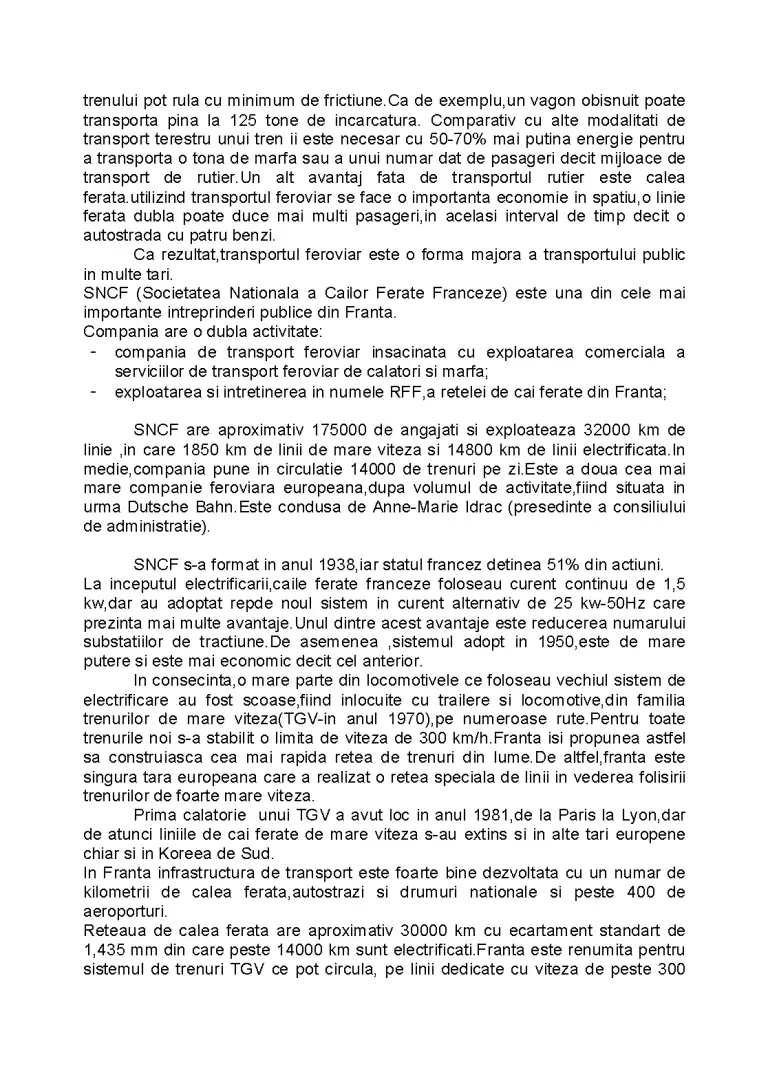 Transportul în Franța - Referat - Transporturi #216285 | RegieLive