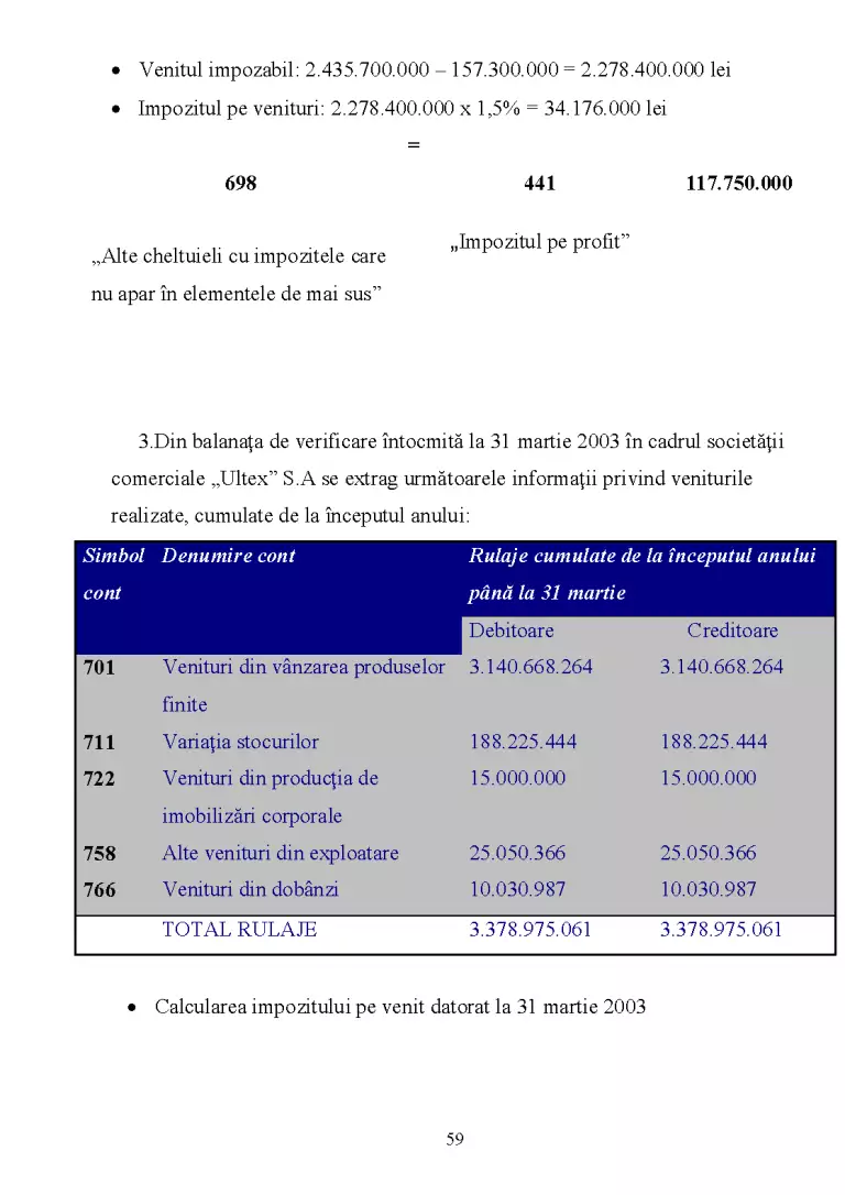 Impozite și Taxe - Proiect - Contabilitate #216888 | RegieLive