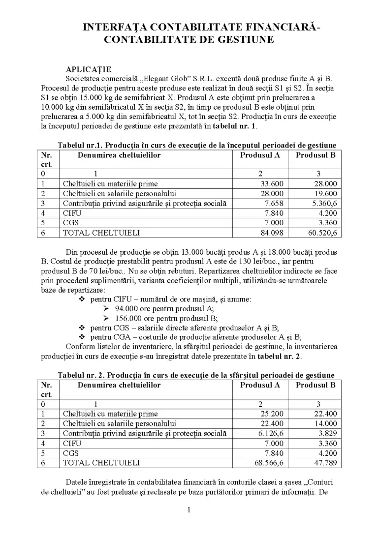 Interfața Contabilitate Financiară - Contabilitate de Gestiune ...