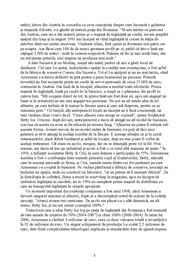 Analiza activității de marketing a firmei SC Betty Ice SRL - Referat ...