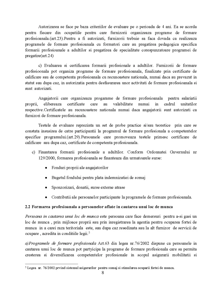 Formarea profesională - Referat - Drept #220651 | RegieLive