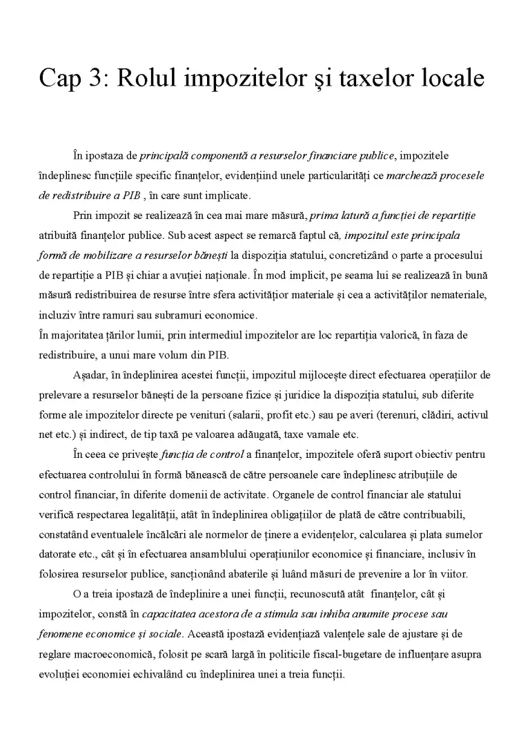 Impozitele și Taxele Locale în România și Rolul Acestora - Proiect ...