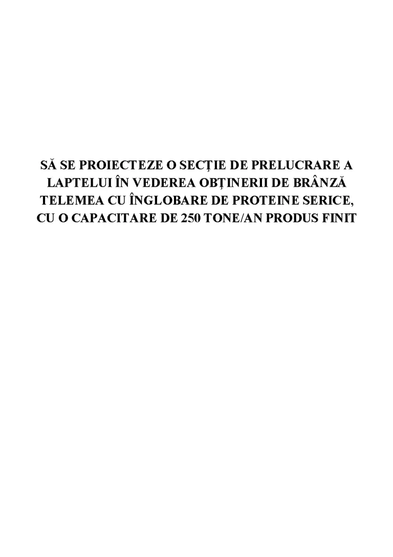 Tehnologie și Utilaje în Industria Laptelui - Proiect - Industria ...