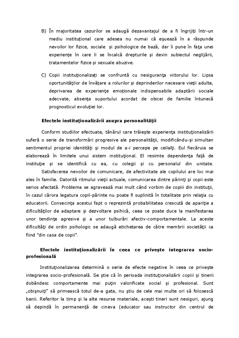 Integrarea socio - profesională a copiilor care au împlinit vârsta de ...