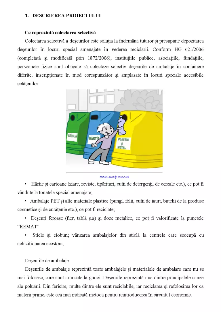Proiect de colectare selectivă a deșeurilor în Comuna Floresti,Judetul ...