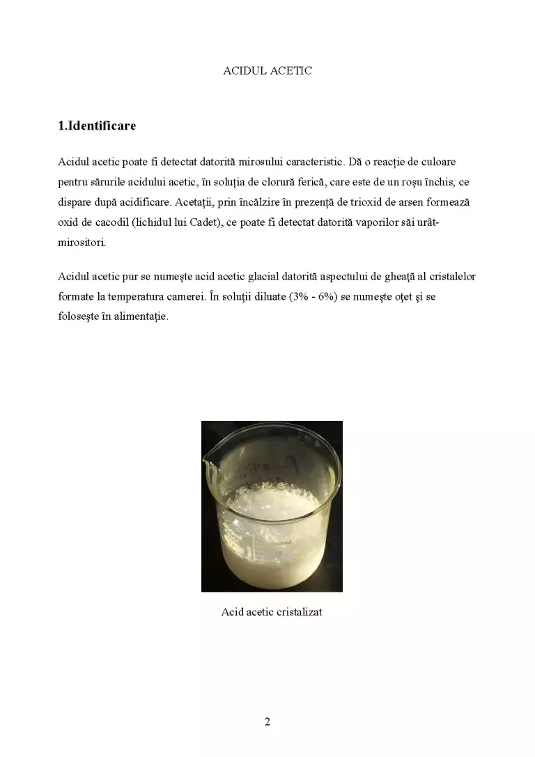 Acidul acetic - obținerea și importanța utilizării în industria ...