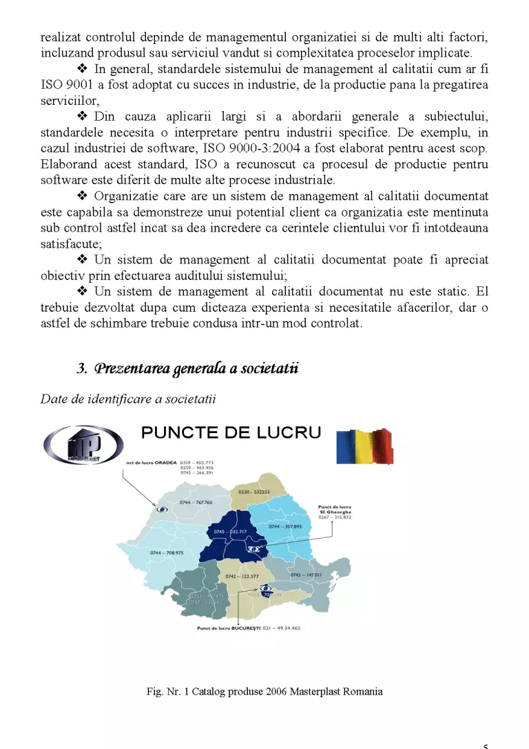 Implementarea Standardului de Calitate ISO 9001 - Proiect - Management ...