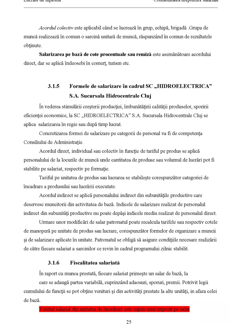Contabilitatea Drepturilor Salariale - Proiect - Economie #22782 ...
