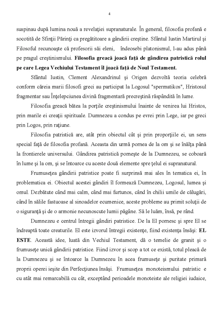Gândirea Patristică și Filosofia Antică Privind Creatia Lumii: Proiect ...