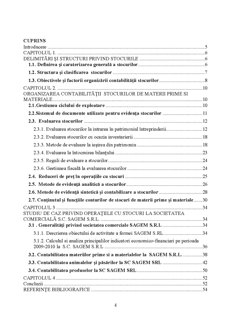 Contabilitatea și Gestiunea Stocurilor - SC Sagem SRL - Licență ...