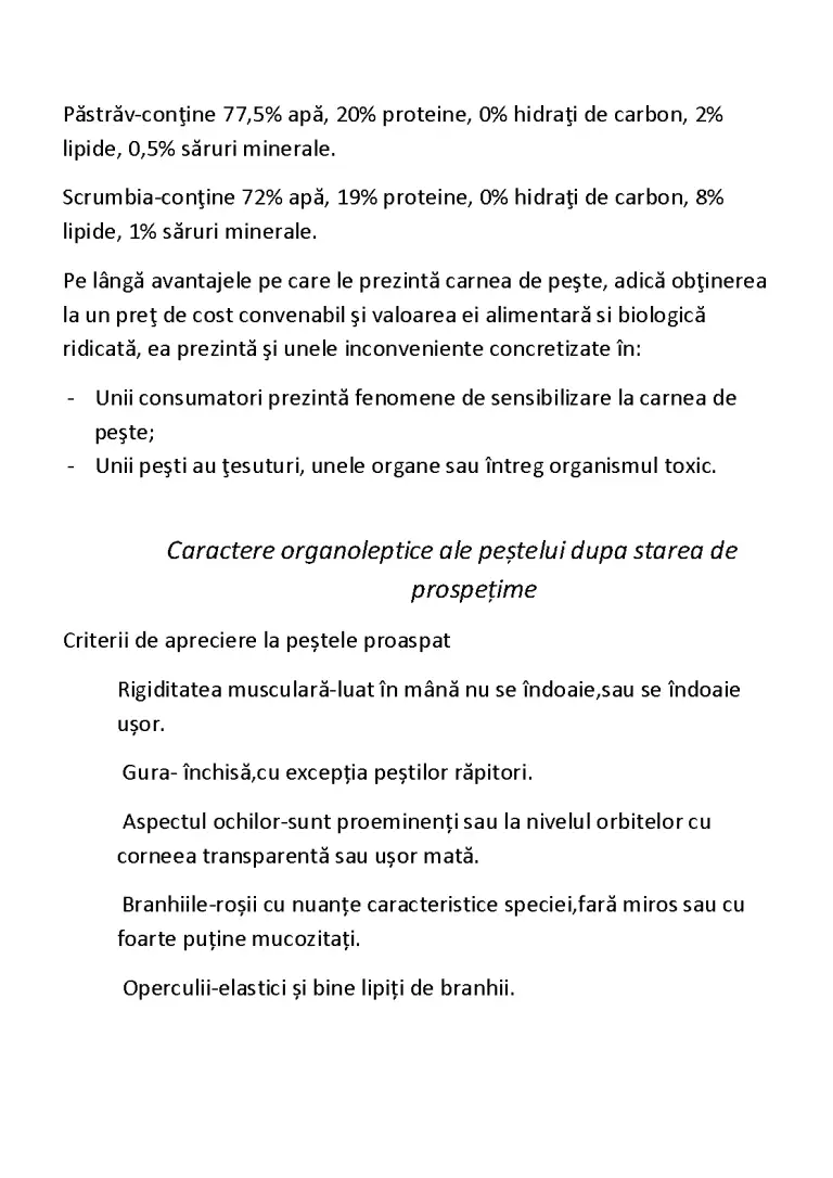 Caracterele Organoleptice ale Carnii de Pește - Proiect - Industria ...