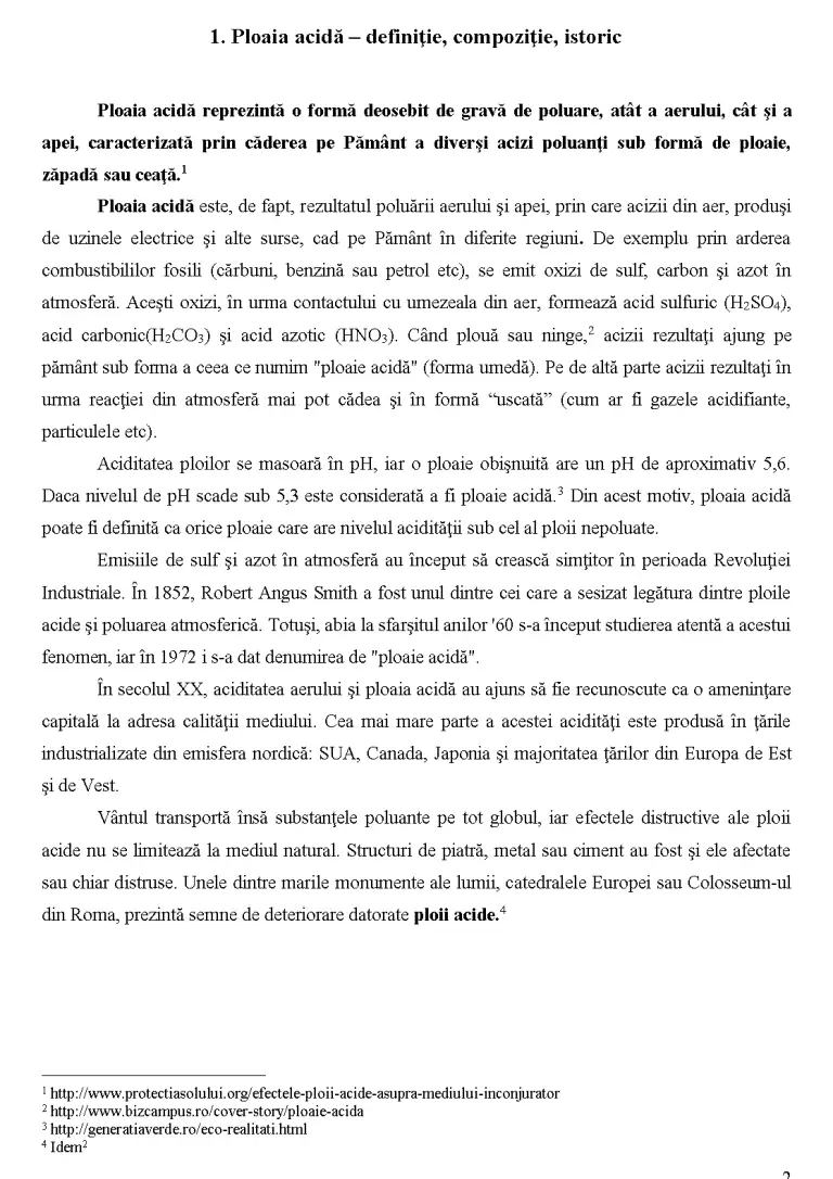 Ploile Acide - Referat - Geografie #237278 | RegieLive