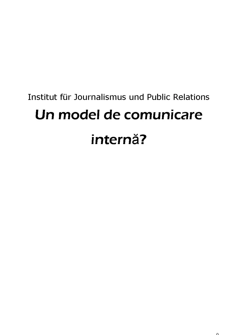 Un Model de Comunicare Interna? - Proiect - Știintele Comunicării ...